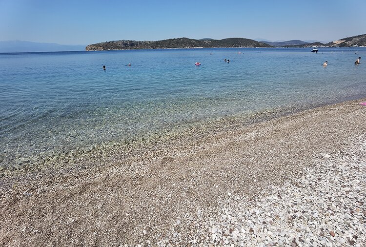 The long Kondyli beach (Agios Nikolaos) in Argolida - Map - Choice Greece